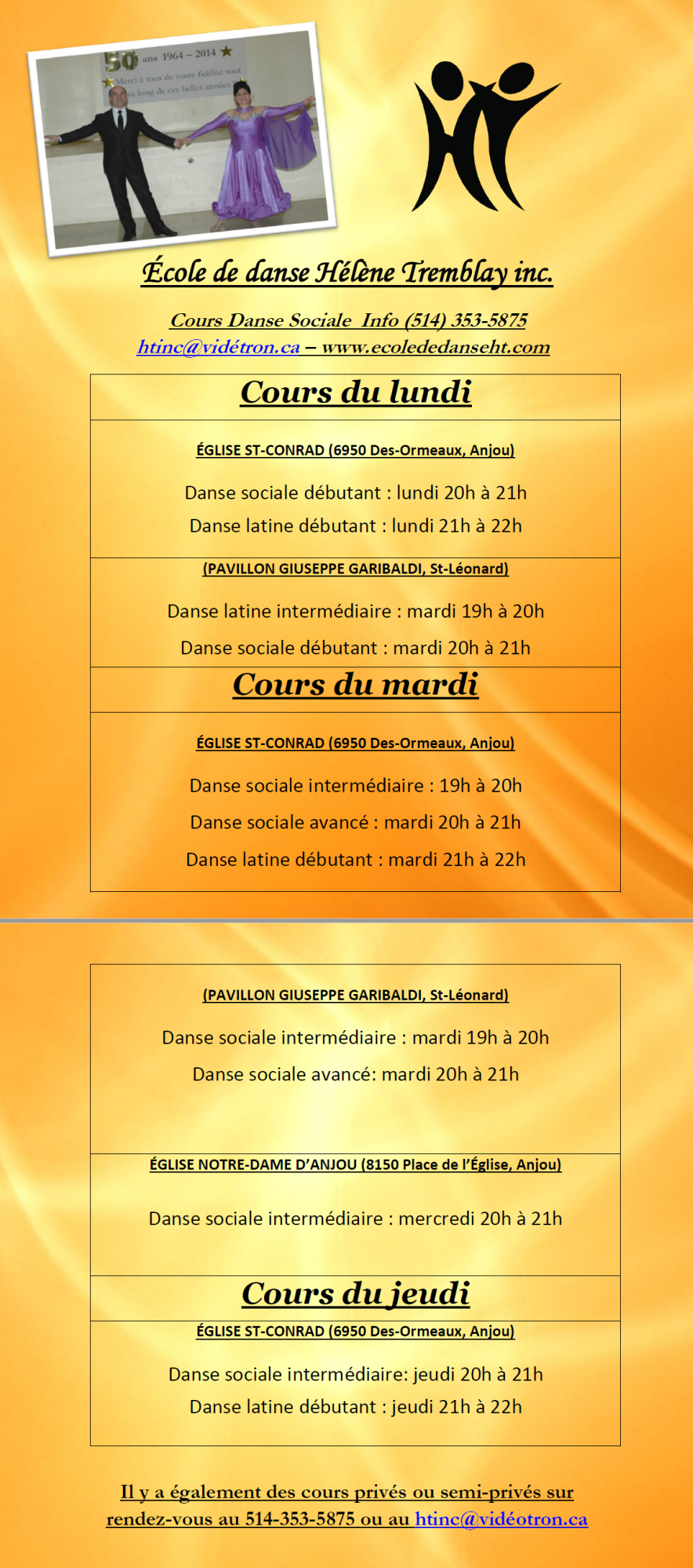 Cours et école de danse anjou Montreal, danse en ligne et danse social ...
